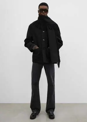 TOTEME Fringed Scarf Jacket - Black