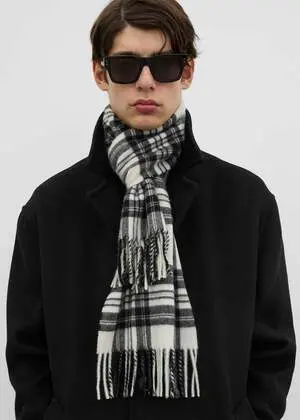 TOTEME Check Scarf White/black