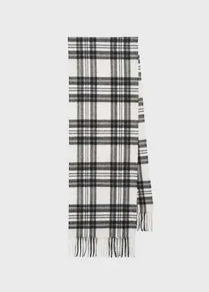TOTEME Check Scarf White/black