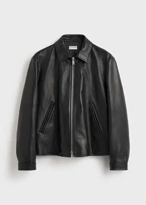 TOTEME Zip Leather Jacket - Black