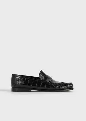 TOTEME Moccasin Croco-embossed Loafers