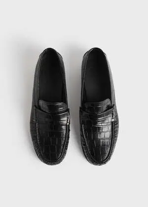 TOTEME Moccasin Croco-embossed Loafers