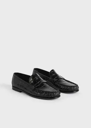 TOTEME Moccasin Croco-embossed Loafers