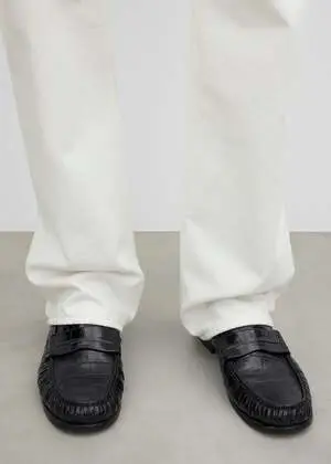 TOTEME Moccasin Croco-embossed Loafers