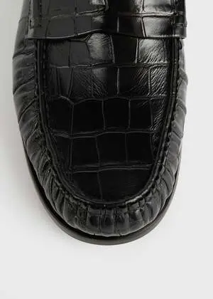 TOTEME Moccasin Croco-embossed Loafers