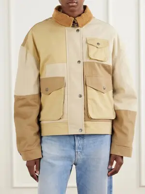 MARANT ETOILE Risla Corduroy-trimmed Cotton Jacket - Neutrals