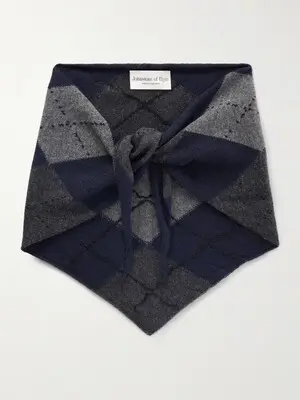 Johnstons Of Elgin Clan Checked Cashmere Scarf - Gray