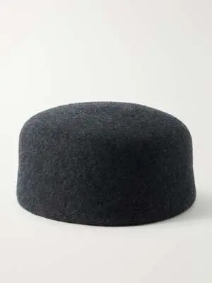 GIGI BURRIS MILLINERY Lauren Wool-felt Flat Cap - Gray