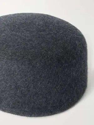 GIGI BURRIS MILLINERY Lauren Wool-felt Flat Cap - Gray