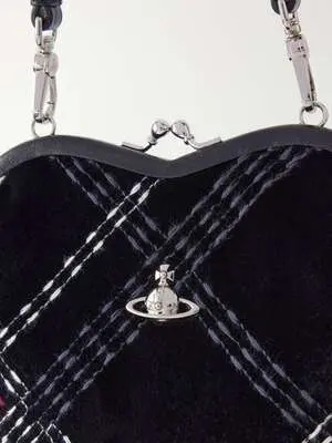 VIVIENNE WESTWOOD Belle Checked Velvet Mini Shoulder Bag