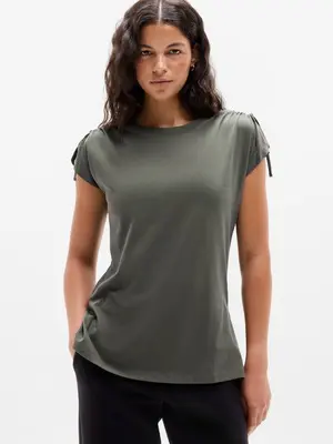 Athleta Favorite Cotton Cinched Tee - Jungle