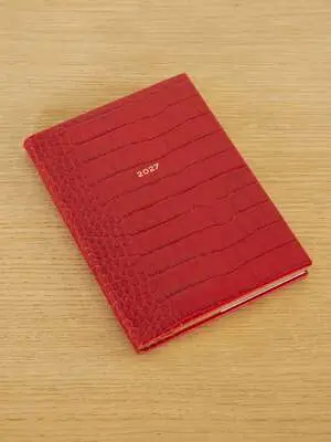 Smythson Mara 2027 Croc-embossed Leather Diary