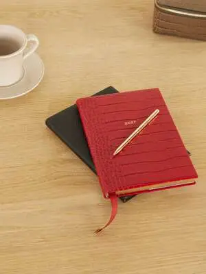 Smythson Mara 2027 Croc-embossed Leather Diary