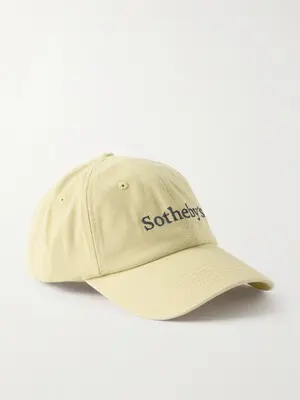 FRAME Sotheby's Embroidered Cotton-canvas Cap - Yellow
