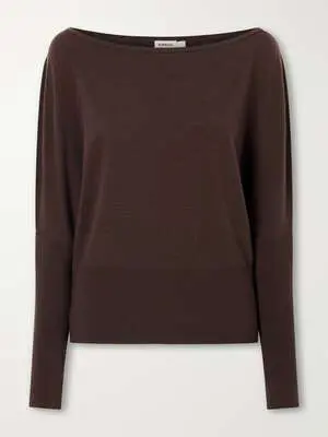 Simkhai Lavina Off-the-shoulder Ribbed-detailed Wool-blend Sweater