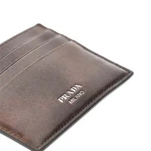 Prada Vintage Effect Leather Cardholder
