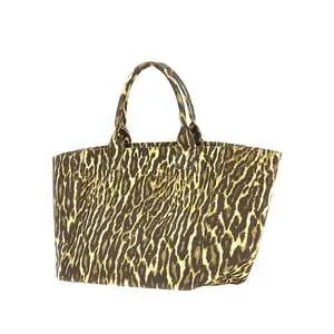 GANNI Leopard Canvas Xxl Tote Bag