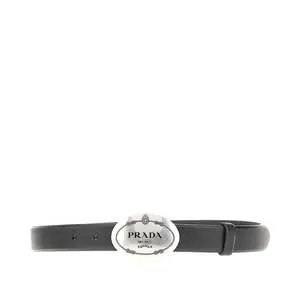 Prada Leather Belt With Logo Buckle