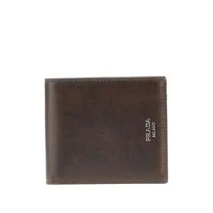 Prada Vintage Effect Leather Bi-fold Wallet - Brown