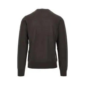 Emporio Armani Virgin Wool Weater With Eagle Embroidery