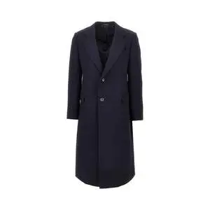 Emporio Armani Wool Tricotine Single-breasted Coat