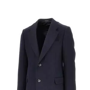 Emporio Armani Wool Tricotine Single-breasted Coat