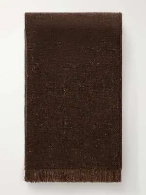 Ralph Lauren Fringed Wool And Cashmere-blend Scarf - Brown