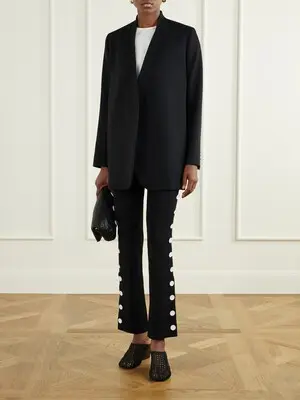 Proenza Schouler Button-embellished Stretch-jersey Skinny-leg Pants