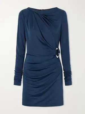 Rebecca Vallance Kiana Embellished Gathered Stretch Mini Dress