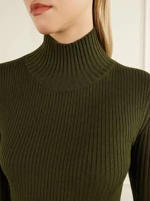 Victoria Beckham Ribbed Wool-blend Turtleneck
