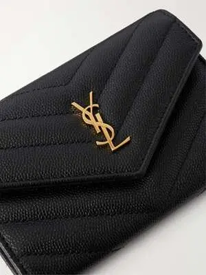 Saint Laurent Cassandre Metalassé Leather Wallet