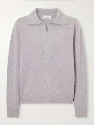 Victoria Beckham Genevieve Wool And Cashmere-blend Sweater - Gray
