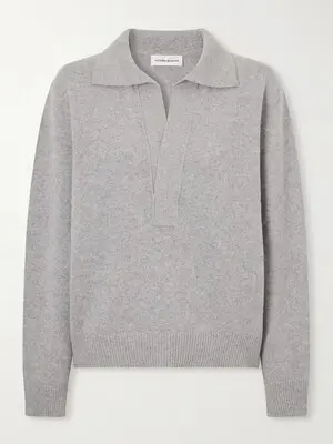Victoria Beckham Genevieve Wool And Cashmere-blend Sweater - Gray
