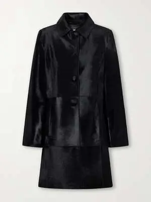 Nour Hammour Stella Paneled Calf Hair Coat