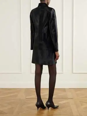 Nour Hammour Stella Paneled Calf Hair Coat