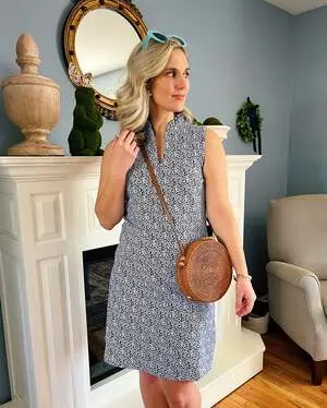 DUFFIELD LANE The Poppy Dress - Navy Floret