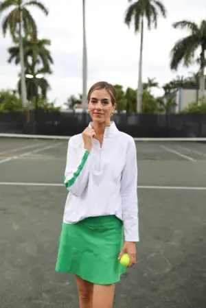 DUFFIELD LANE The Pique Seneca Skort - Grass Green