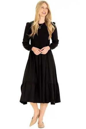 DUFFIELD LANE The Long Sleeve Jane Dress - Black