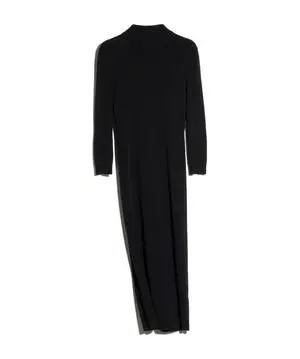 Gucci Fine Rib Knit Wool Dress With Horsebit - Black
