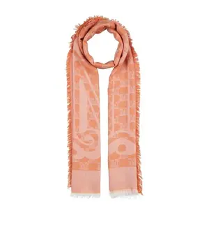 Max Mara Printed Tasseled Shawl - Orange