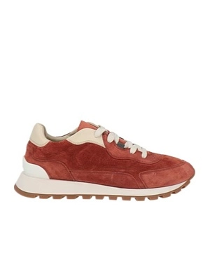 Brunello Cucinelli Colorblocked Lowtop Sneakers - Red
