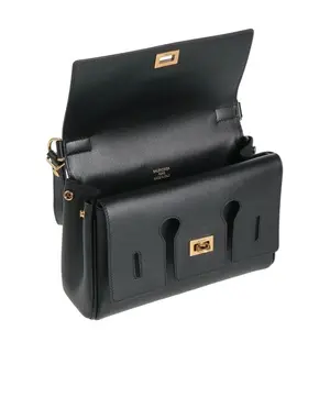Balenciaga Medium-sized Solid-color Leather Shoulder Bag
