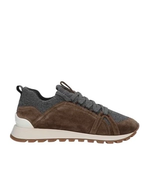 Brunello Cucinelli Colorblocked Lowtop Casual Shoes - Grey