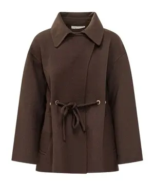 Ba&sh Kam Belted Short Coat - Brown