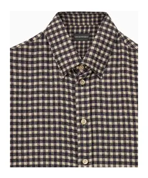 Emporio Armani Gingham-check Long-sleeve Shirt