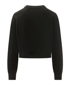 Ba&sh Corvy Cropped Knitted Sweater - Black