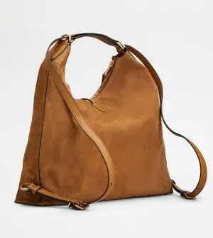 TOD'S T Timeless Suede Tote Bag - Brown
