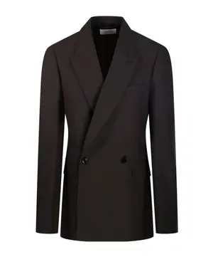 LEMAIRE Double-breasted Tailored Jacket In Tropical Wool Blend