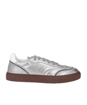 Brunello Cucinelli Minimalist Lowtop Leather Shoes - Silver