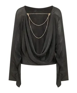 Ba&sh Sara Draped Back Knitted Top